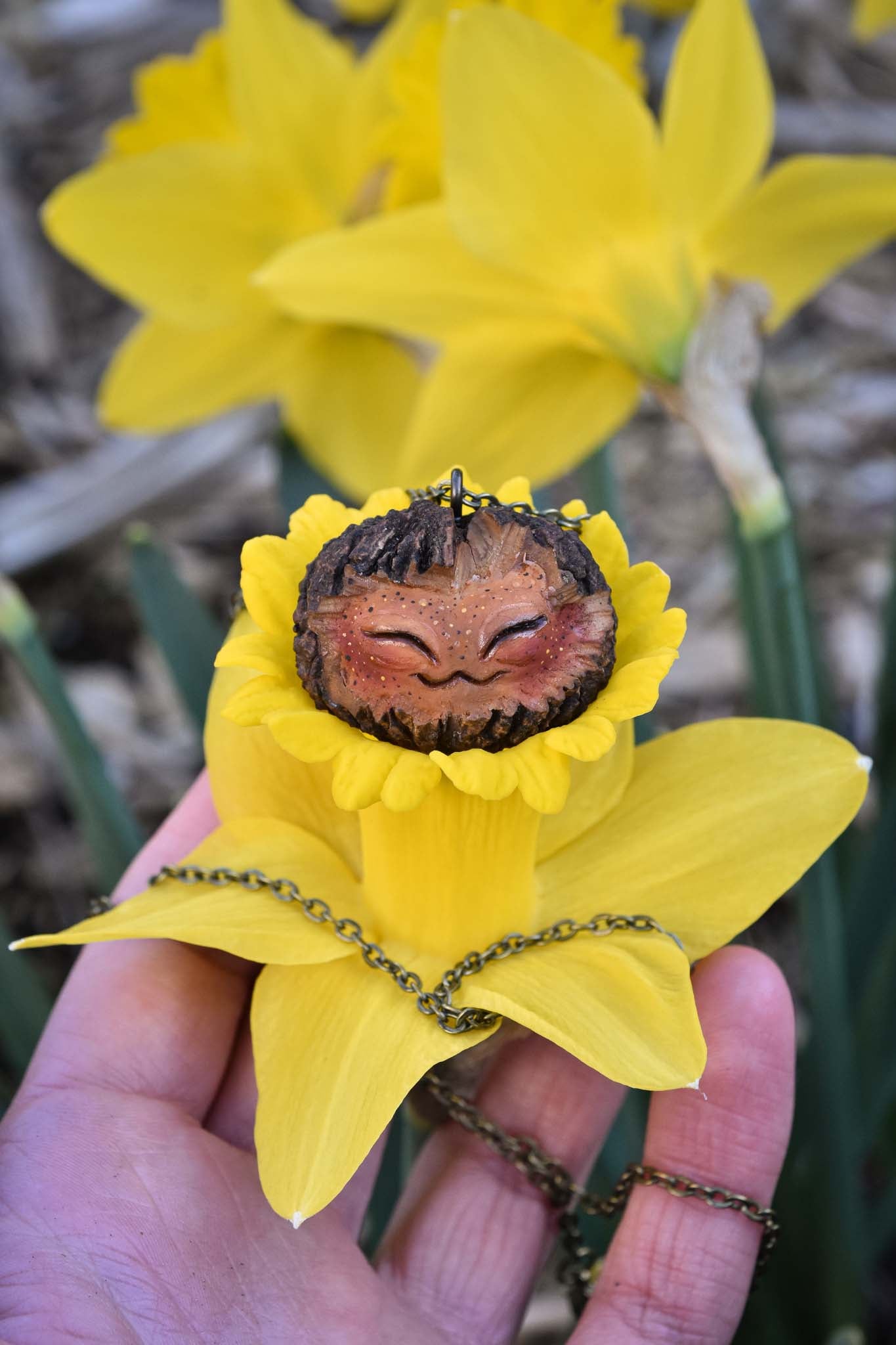 Custom Walnut Pendant – Treehouse Creatures